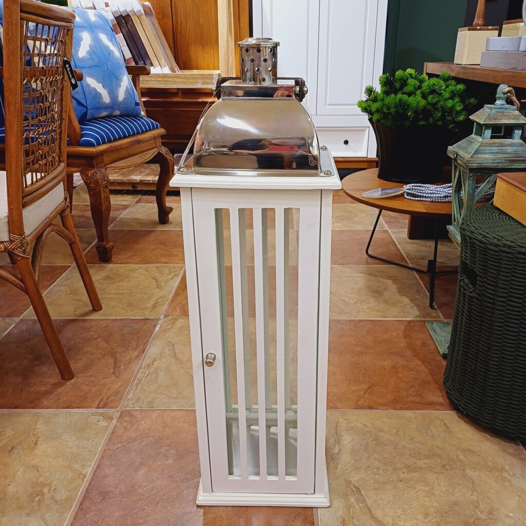 Lanterna Branca Alta Indiana - Ideas Decor